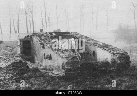 British Mark IV tank with Tadpole Tail, WW1 Stock Photo - Alamy