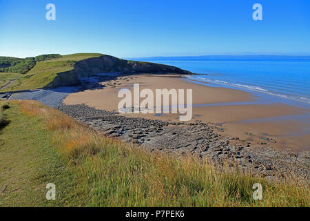 Dunraven Bay, also known as Southerndown Beach, on a moody an grey day ...