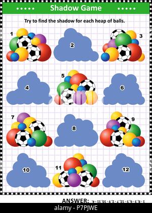 Matching game with sports and balls illustration Stock Vector Image ...