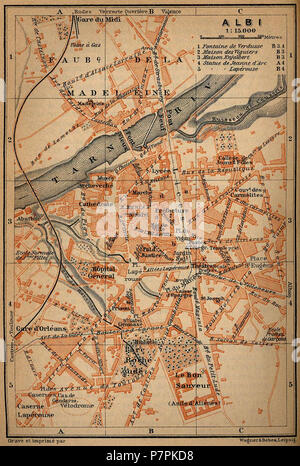 Map of Albi, France, 1914 Stock Photo - Alamy