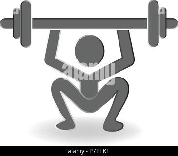 man silhouette weight lifting vector illustration design Stock Vector ...