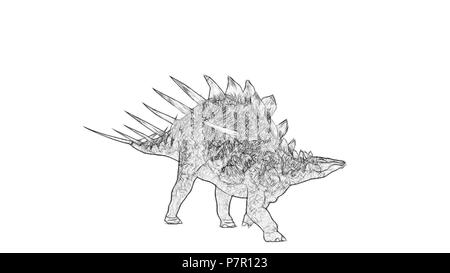sketch of kentrosaurus Stock Photo - Alamy