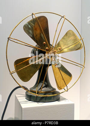 Table fan, designed by Peter Behrens, AEG, Berlin, 1908, brass Stock ...