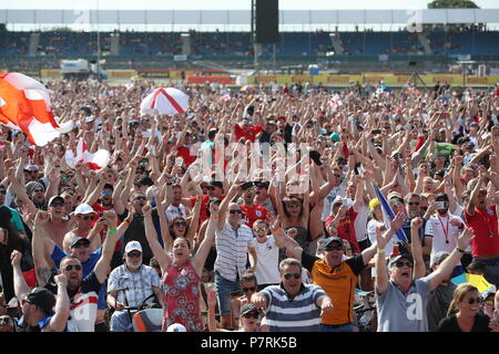 Fans on Silverstone Circuit after F1 Grand Prix Stock Photo - Alamy