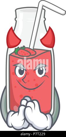 Devil strawberry fruit mascot for cartoon character Stock Vector Image ...