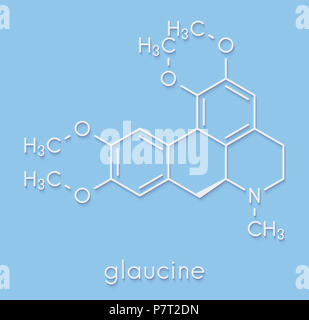 Glaucine alkaloid molecule. Found in yellow hornpoppy (Glaucium flavum ...
