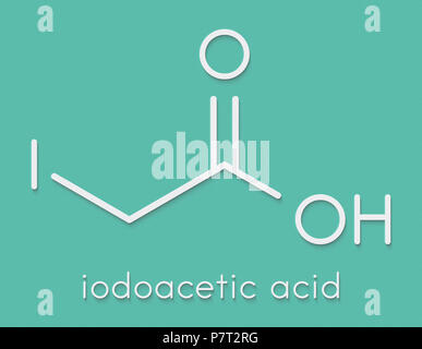 Iodoacetic acid molecule. Toxic alkylating agent. Skeletal formula ...