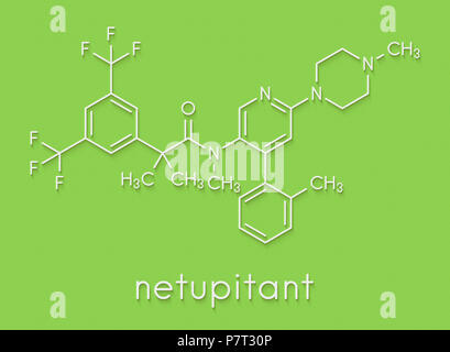 Netupitant drug molecule. NK1 receptor antagonist, used in combination ...