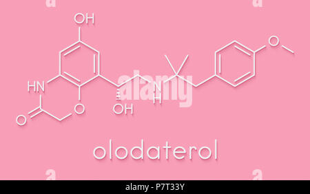Olodaterol COPD drug molecule (ultra-LABA class). Skeletal formula ...