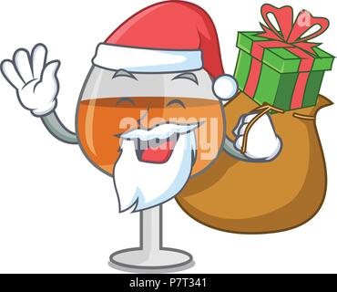 Santa cognac ballon glass mascot cartoon Stock Vector Image & Art - Alamy