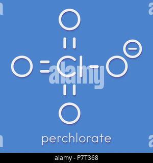 Perchlorate anion, chemical structure. Salts are used in rocket ...