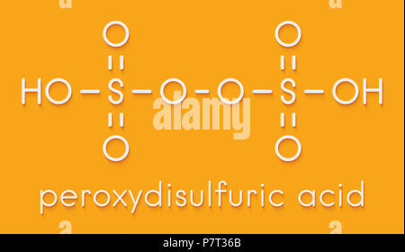 Peroxydisulfuric acid oxidizing agent molecule. Skeletal formula Stock ...