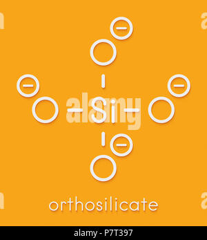 Orthosilicate (silicon tetroxide, silicate) anion, chemical structure ...