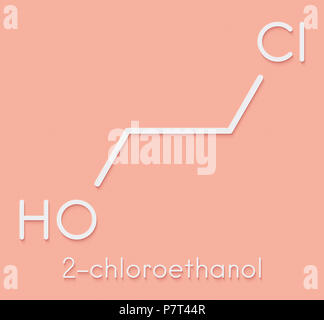 Ethylene chlorohydrin molecule. Side product formed during ethylene ...