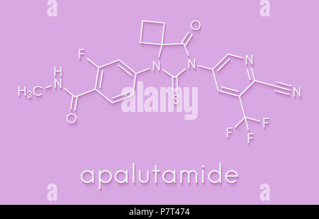 Apalutamide prostate cancer drug molecule. Skeletal formula Stock Photo ...