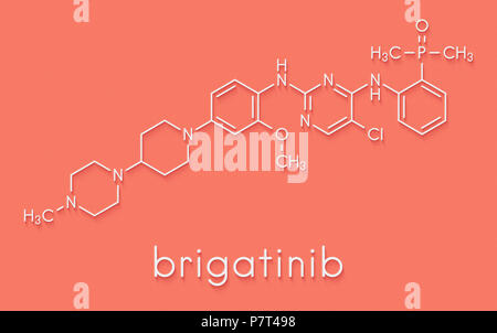 Brigatinib cancer drug molecule. Skeletal formula Stock Photo - Alamy