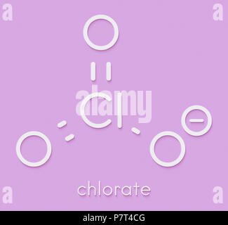 Chlorate anion, chemical structure. Skeletal formula Stock Photo - Alamy