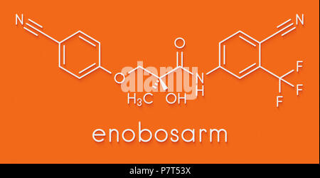 Enobosarm drug molecule. Selective androgen receptor modulator (SARM ...