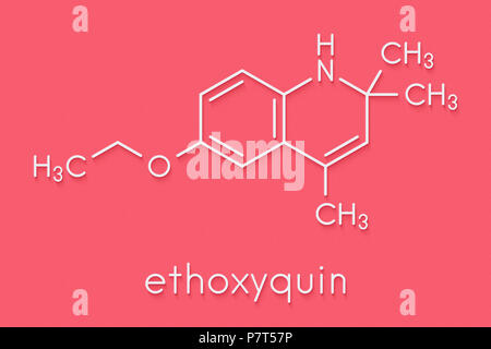 Ethoxyquin antioxidant food preservative molecule, computer ...