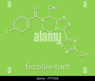 Fezolinetant drug molecule (NK3 receptor inhibitor). Skeletal formula ...