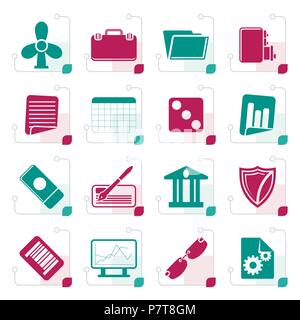 Stylized Simple Security and Business icons - vector icon set Stock ...