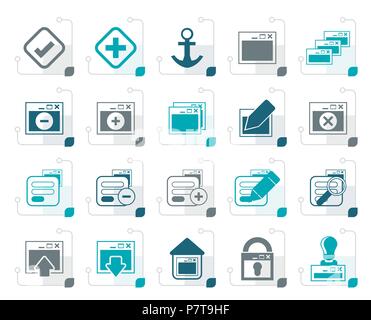 Stylized Application, Programming, Server and computer icons- vector Icon Set 2 Stock Vector ...