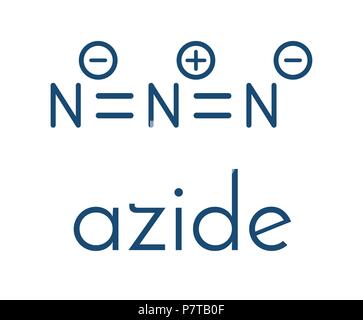 Azide anion, chemical structure. Azide salts are used in detonators and ...