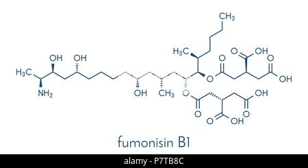 Fumonisin B1 mycotoxin molecule. Fungal toxin produced by some Stock ...