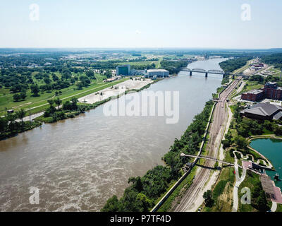 Omaha Skyline Nebraska USA Aerial Drone Stock Photo - Alamy