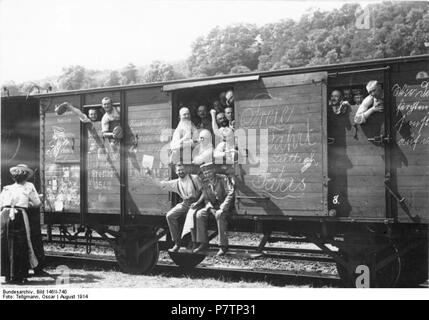 . Mobilmachung, Truppentransport mit der Bahn August 1914 56 ...