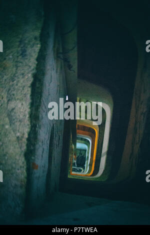 Dangerous spiral stairs in an eroded old building Stock Photo - Alamy