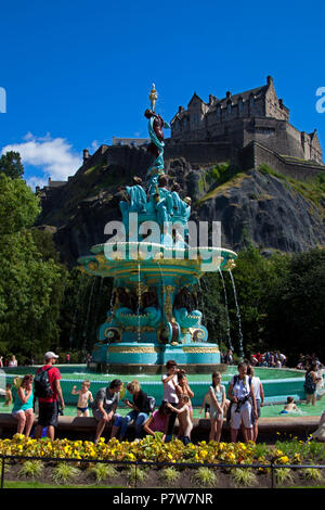 The restored Ross water fountain in west Princes Street Gardens, with ...