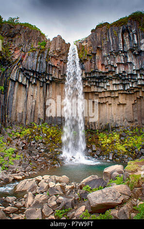Skaftafell, Southeast Iceland. 18th June, 2018. A wooden boardwalk ...