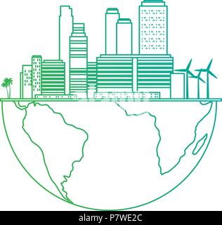 half world with buildings cityscape Stock Vector Image & Art - Alamy