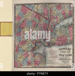 40 miles around New York. H. H. Lloyd's new map of the Great Metropolis ...