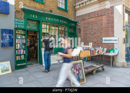 Shop front and pavement display at Foster Books bookshop in Chiswick ...