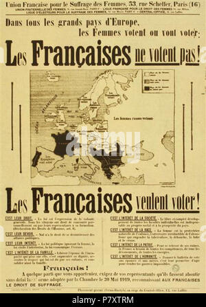 French pro women's suffrage poster 1934 Stock Photo - Alamy