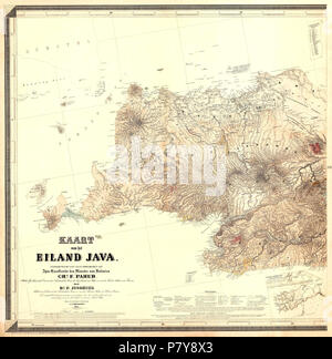 The 'Kaart van het eiland Java' is a historical map of the island of Java, Indonesia. This map ...