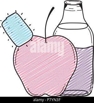 doodle delicious healthy juice mason background Stock Vector Image ...