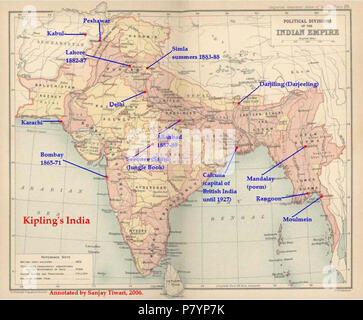 Map of the political divisions of British India, published in the ...