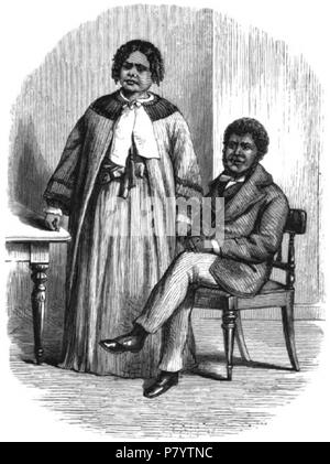 Last of the Tasmanians Woodcut 2 and 3 Tasmanians Stock Photo - Alamy