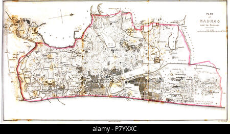 Madras map 1854 Stock Photo - Alamy
