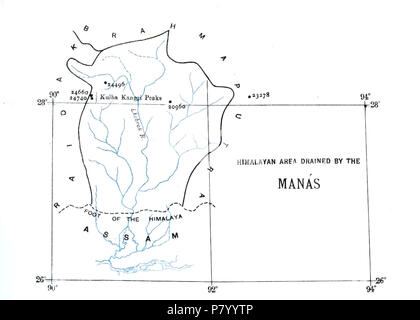 Manas River map Stock Photo - Alamy