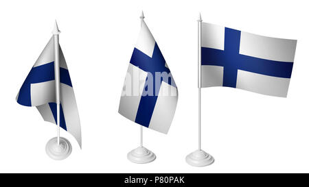 Finland flag - realistic waving fabric flag Stock Photo - Alamy