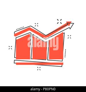 Chart icon in comic style. Diagram cartoon vector illustration on white ...