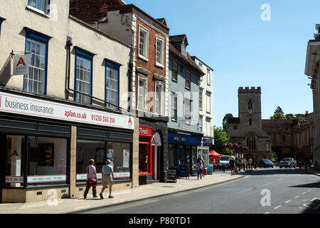 English town Street and shops at Abingdon upon Thames, England, UK ...