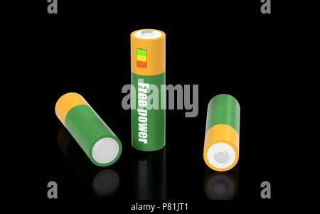 Batteries cells on the dark background. 3D rendering Stock Photo - Alamy
