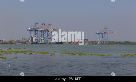 Container terminal ; Cochin port ; kochi ; Kerala ; India ; asia Stock ...