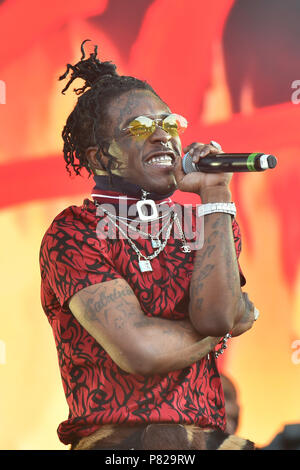 Lil Uzi Vert performing on stage during the third day at Lollapalooza ...