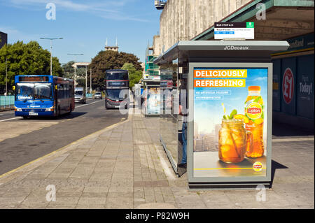 JCDecaux roadside bus stop billboard site advertising Lipton iced tea ...